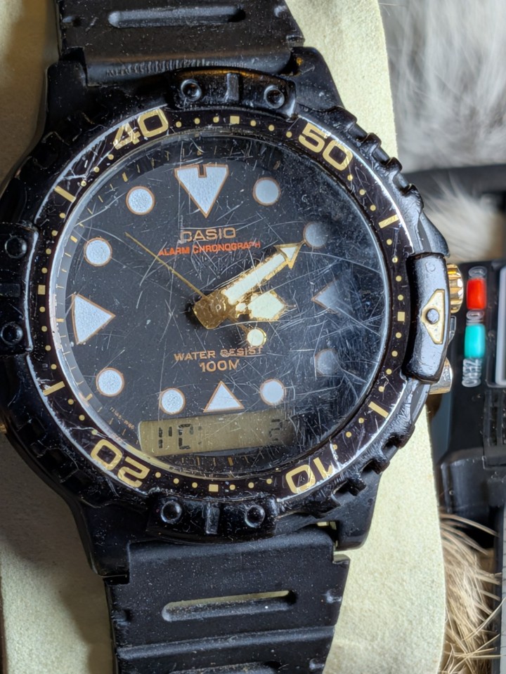 Casio Men’s Diver Style Alarm Chronograph Watch | 100M WR Analog ...