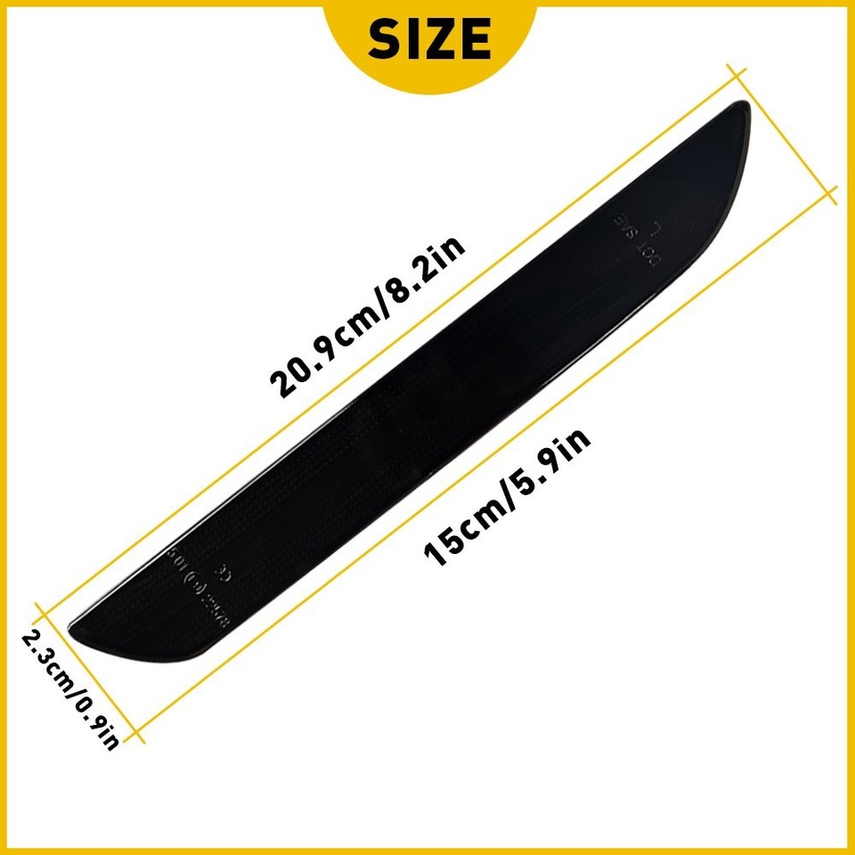 [DARK SMOKE] For 2015-22 Ford Mustang White LED Rear Side Marker Lights ...