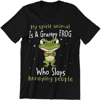 My Spirit Animal is A Grumpy Frog Who Slaps Annoying People Shirt | eBay UK