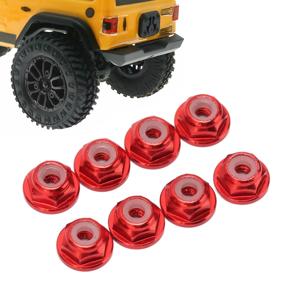 8Pcs 1/24 M2 Anti Loose Nut Aluminium Alloy Flanged Nylon Lining Anti ...