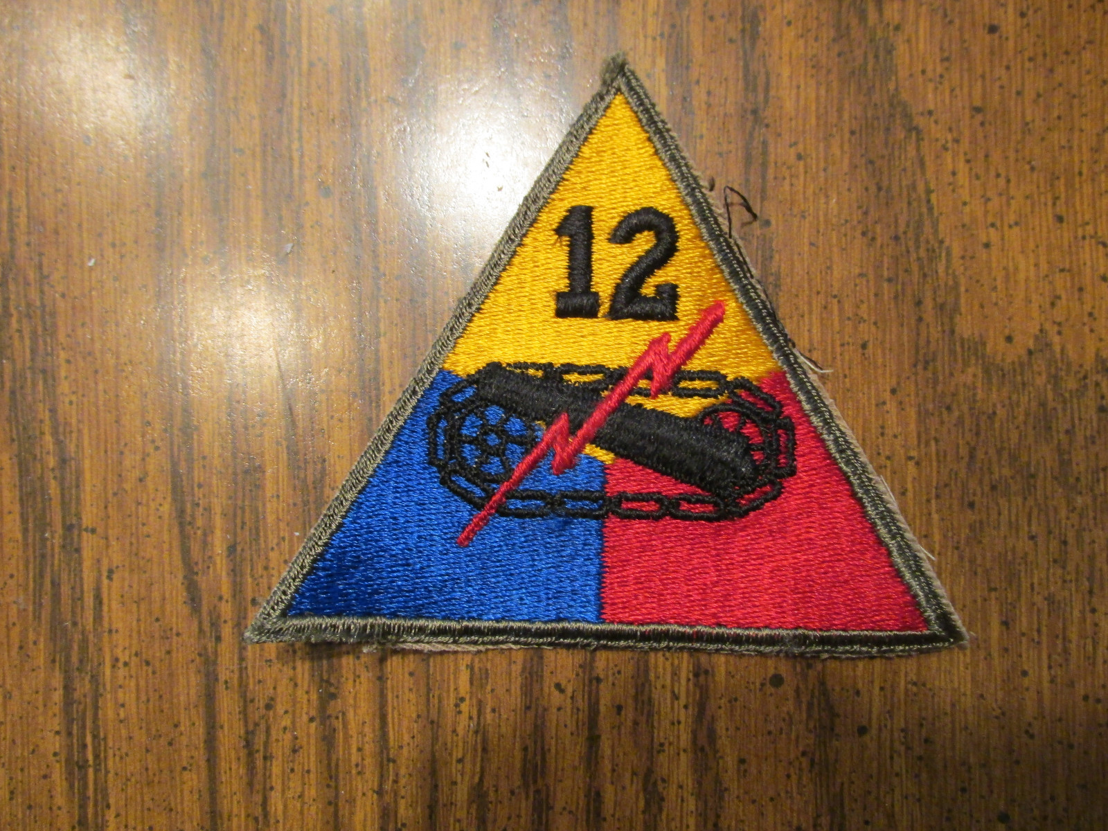 US Army 12th Armored Division Patch Quartermaster stock 1945 dated no ...