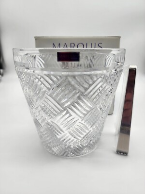 Versa Crystal Ice Bucket With Tongs Marquis by Waterford Made In ...