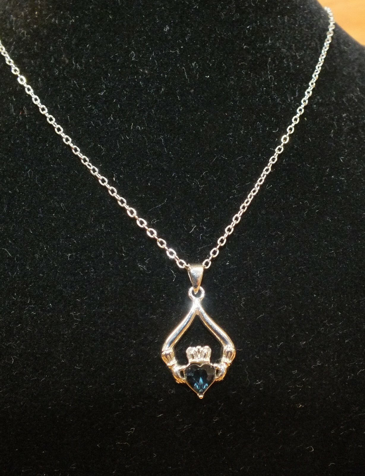 Solvar Claddagh Symbol Sapphire Birthstone Rhinestone… - Gem