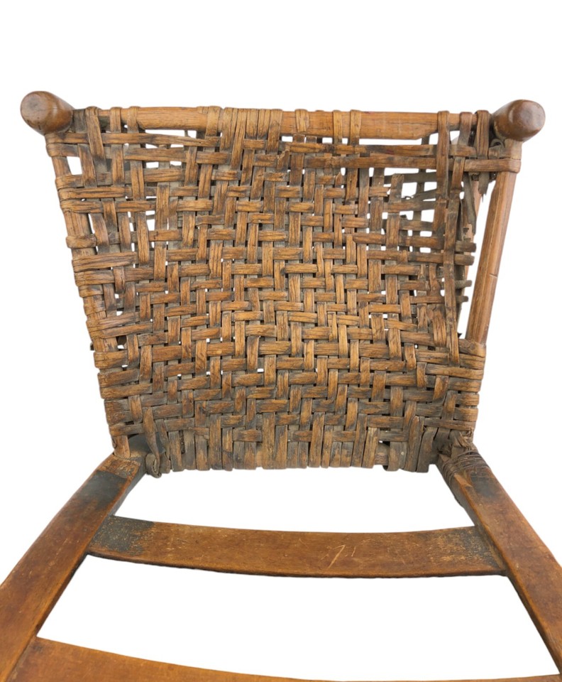 Primitive Antique Ladderback Splint Weave Seat Poynor Side Chair | eBay