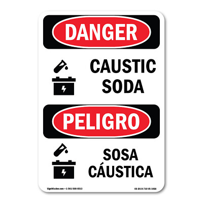 Caustic Soda ANSI OSHA ANSI Danger Sign Metal Plastic Decal | eBay