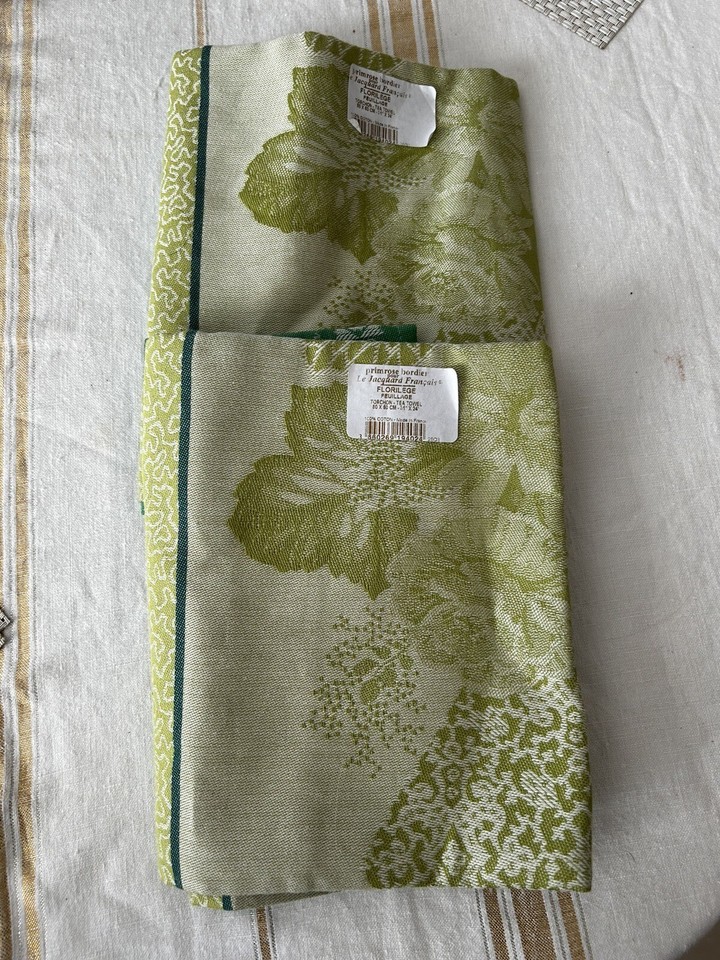 2 Le Jacquard Francais “Primrose Bordier" Florilege 31" x 24" Tea Towel ...