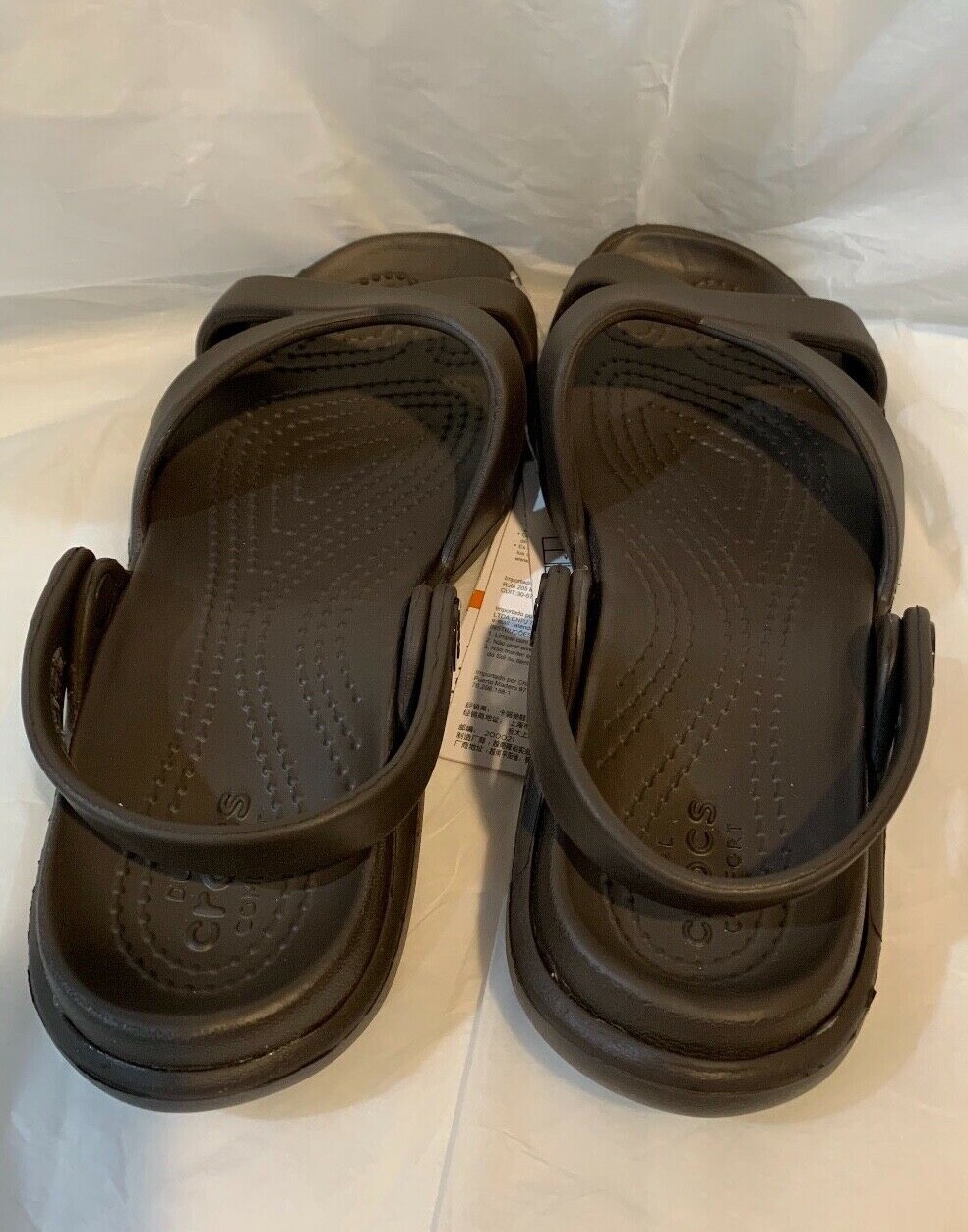 CROCS MELEEN CROSSBAND SANDALS SHOES WOMENS (5) ESPRESSO BROWN 206472 ...