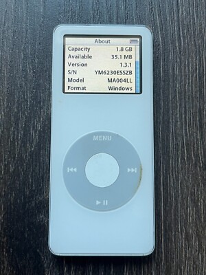 Apple Ipod Nano White 2GB 1st Generation MA352LL/A Model A1137 | eBay