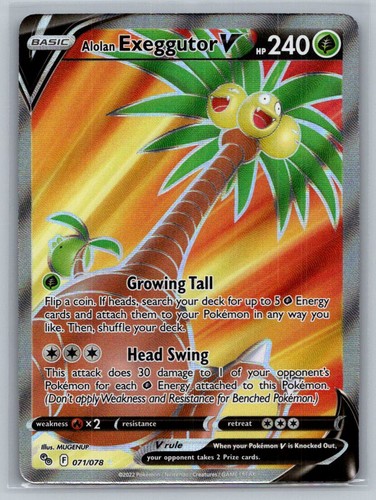 Pokemon GO Alolan Exeggutor V 071/078 Ultra Rare Full Art | eBay