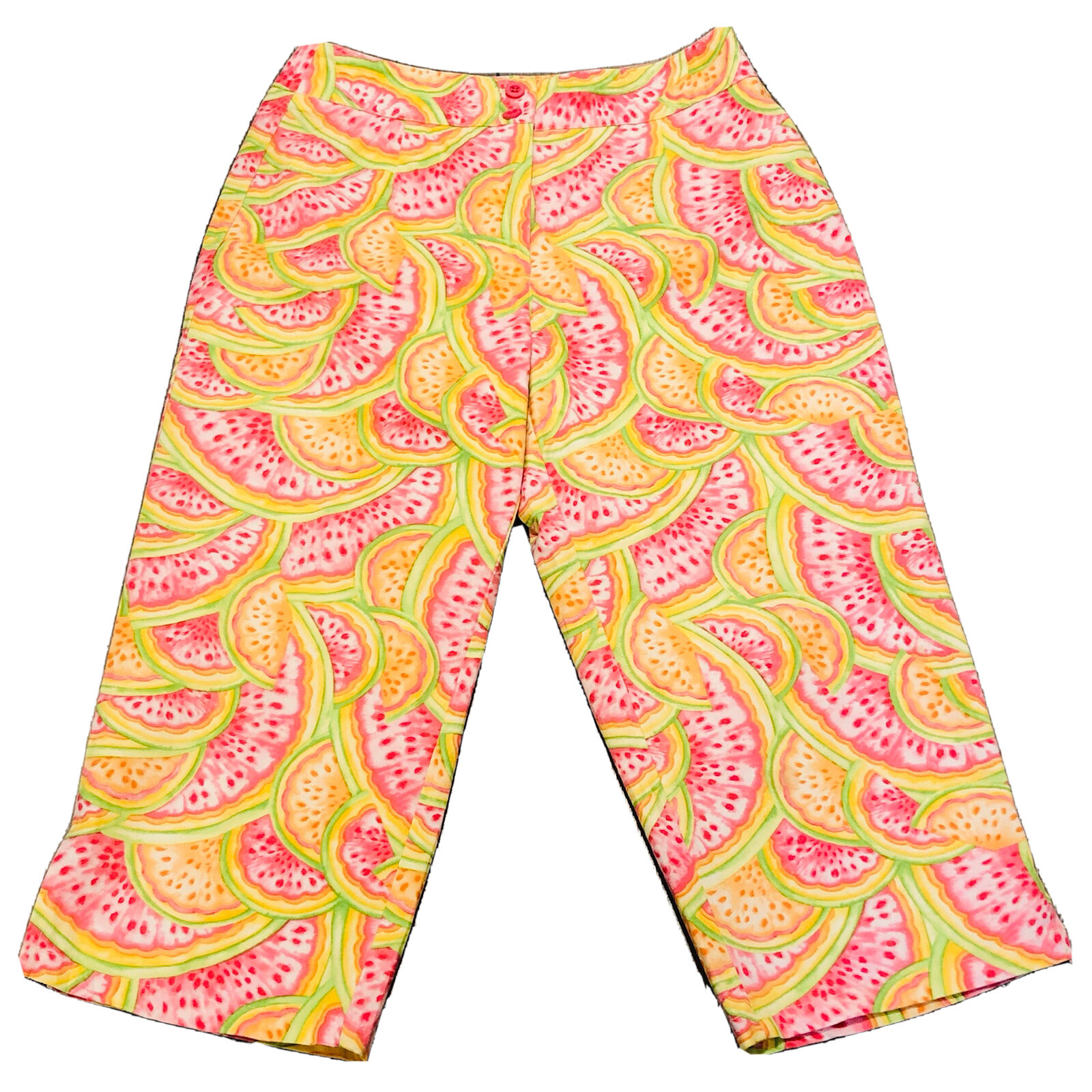 Talbots Festive Watermelon Fruit Rainbow Pants size 6… - Gem