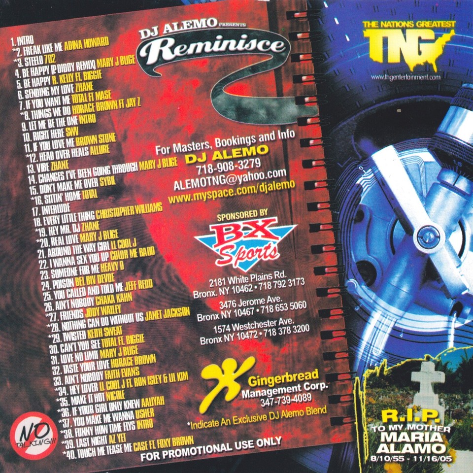 DJ ALEMO- REMINISCE- OLD SCHOOL R&B BLENDS MIXTAPE MIX CD CLASSIC | eBay