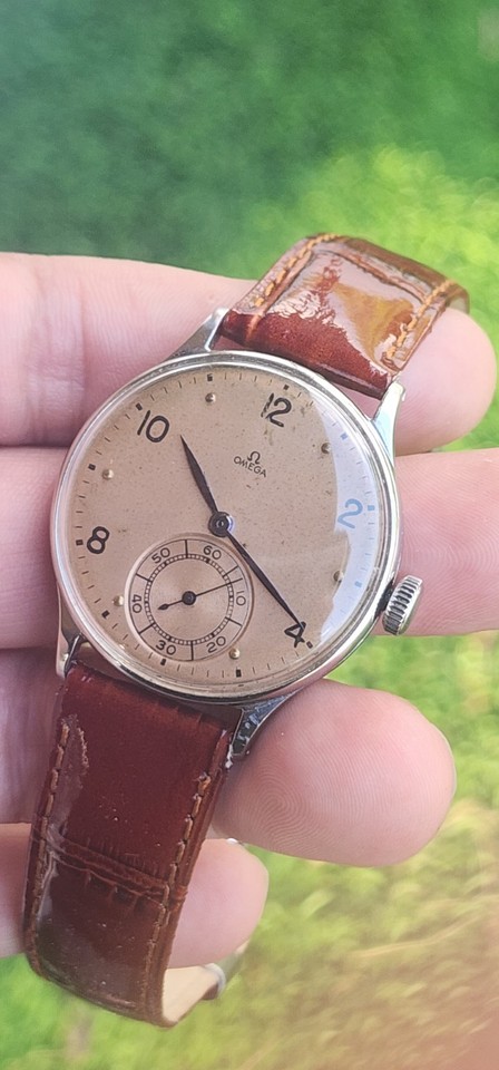 RARE 1943 Omega Calatrava Ref 2317 Cal 30T2 Salmon Dial Men's 35mm ...