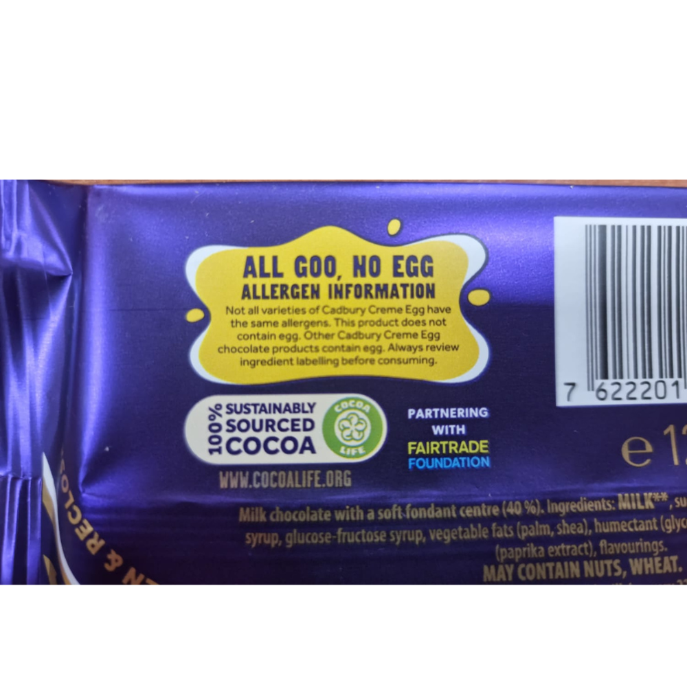 Cadbury Creme Egg Bar (123g) - Pack Of 2 | UK Free Dispatch BBE 31/07 ...