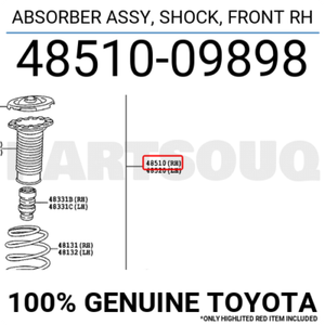 4851009898 Genuine Toyota ABSORBER ASSY 48510-09898 | eBay