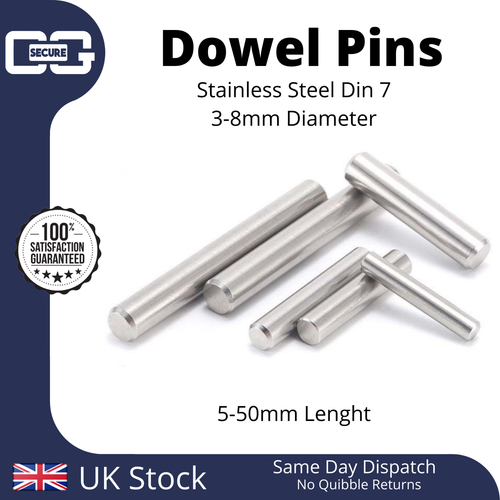 3mm 4mm 5mm 6mm 8mm ⌀ Stainless Steel Dowel Pins DIN7 Parallel Pins ...