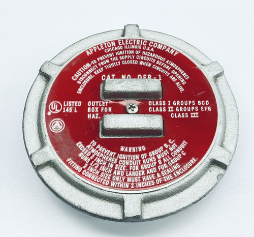 APPLETON DER-1 EXPLOSION PROOF OUTLET/JUNCTION BOX COVER 4" THREAD | eBay
