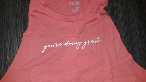 Victoria secret pink twist back tank new Xsmall poppy with graphics | eBay