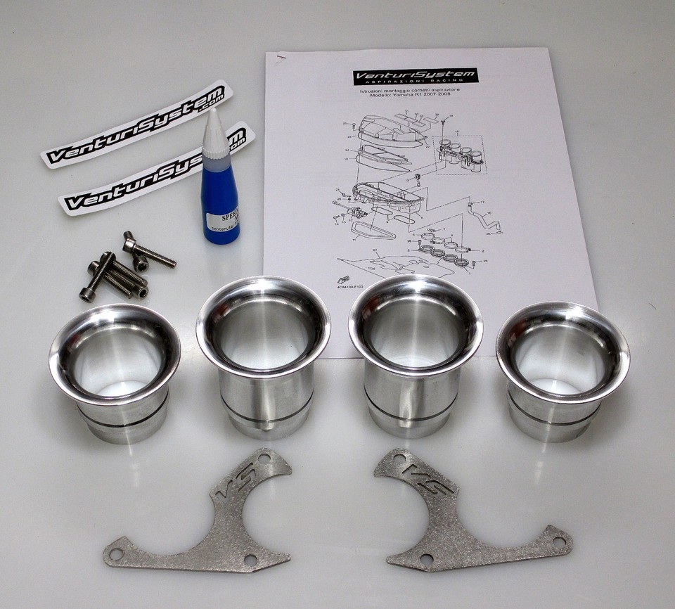 Cornets Intake Velocity Stack Air Funnel Yamaha YZF-R1 2007 2008 | eBay