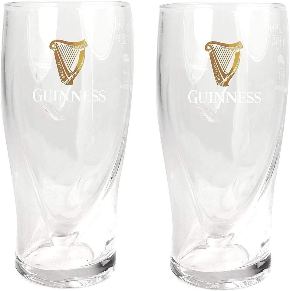 Guinness Gravity Pint Glass 20oz Stout set of 2 or 4 - Embossed Harp ...