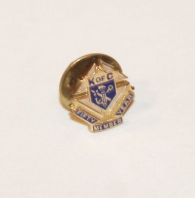 Vintage K Of C Knights Of Columbus 50 Year Member Lapel Pin 10k GF ...