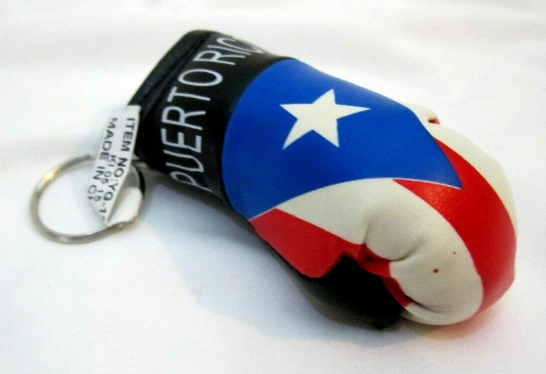 Set of 3" Puerto Rico Boxing Glove Keychain &3" I Love Puerto Rico ...
