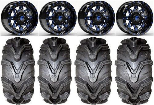 Fuel Lethal Blue 14" Wheels 27" MotoMax Tires Textron Wildcat XX | eBay