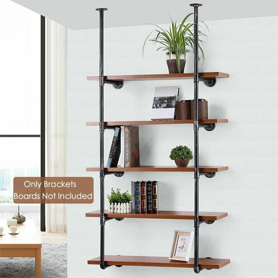 5-layer × 2 Industrial Floating Shelf,Water Pipe Shelf,DIY Rustic ...