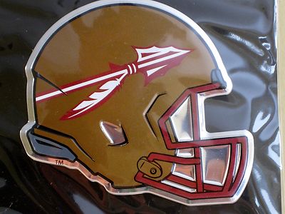 FLORIDA STATE SEMINOLES HELMET NCAA Chrome Metal Auto Emblem NEW! FSU ...