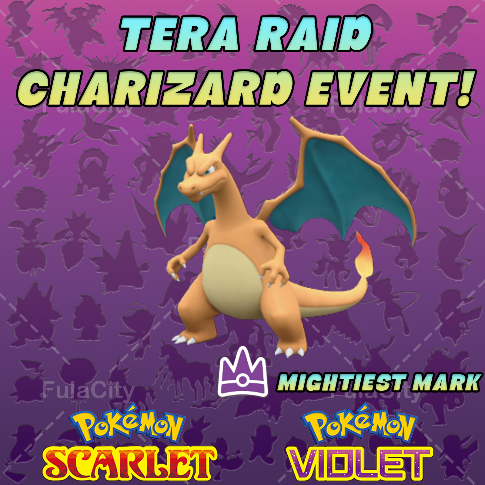 CHARIZARD 🟣EVENT TERA ⚡RAID ⚡ POKEMON SCARLET VIOLET ⚡ 6 IV ⚡ MIGHTIEST ...