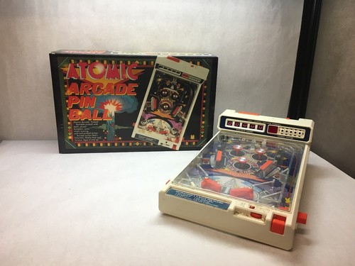 VINTAGE Atomic ARCADE Pinball GAME Tomy BRAND 1979 ORIGINAL BOX White ...