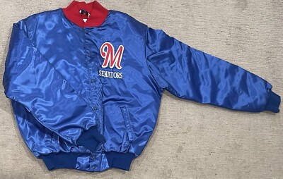 Vintage 90’s RENNOC “M” Snap Front Satin Bomber Jacket Nylon XL USA ...
