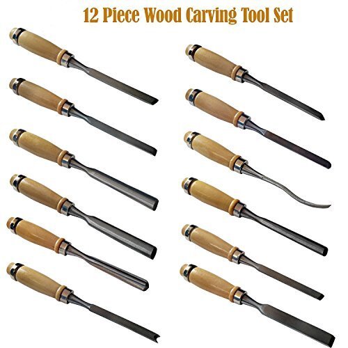 Wood Carving Hand Chisel Tool Set,12 Piece Professional Woodworking ...