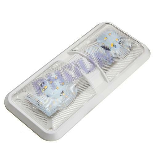 12V 48LED Double Dome Light Cabin Ceiling Lamp For Caravan/Camper ...