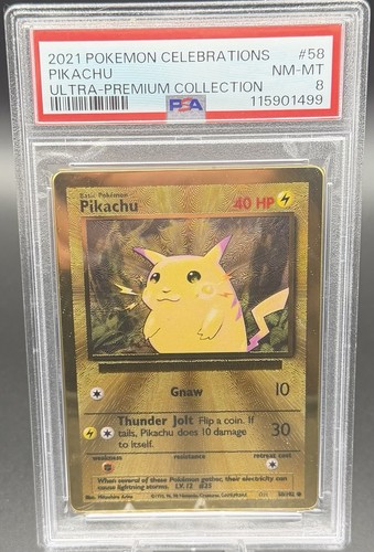 PSA 8 - 2021 Pokemon Celebrations UPC PIKACHU Gold Metal Card #58 (3772 ...