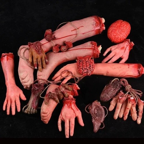 Halloween Fake Human Body Parts Haunted House Props Bloody Horror Party ...