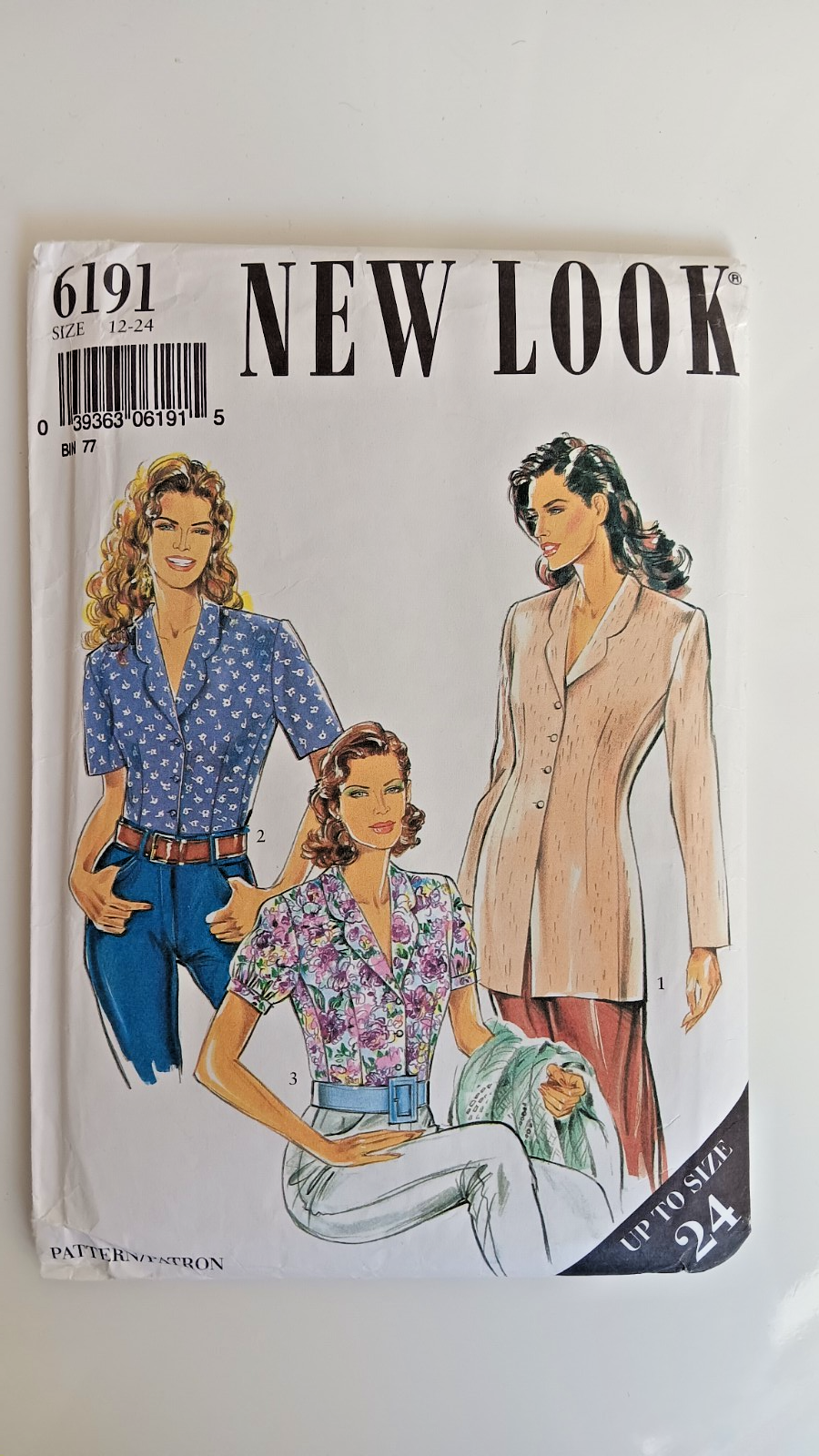 VINTAGE UNUSED - NEW LOOK 6191 MISSES TOPS WITH VARIATIONS - Sizes 12 ...
