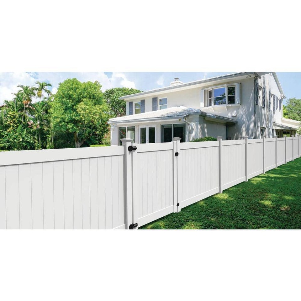 Veranda Fence Gate 5'Wx6'H Linden Un-Assembled Vinyl Pool Water ...