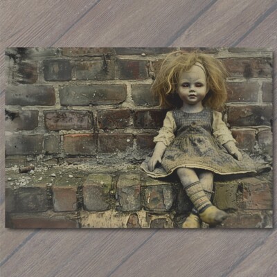 POSTCARD Girl Monster Creepy Unusual Weird Scary Nightmare Doll ...