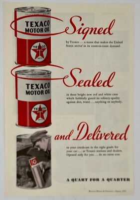 Original 1935 Texaco Ad: Signed , Sealed, and Delivered! | eBay