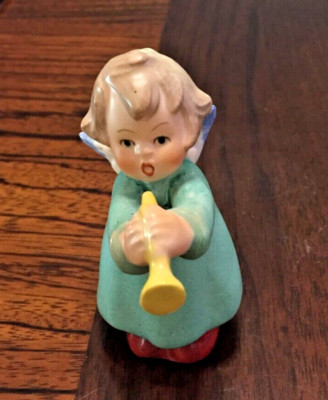 Vtg Goebel Hummel Figurine Angel Musician Playing Trumpet HX229/A TMK 5 ...