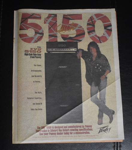 Eddie Van Halen 1992 full page newspaper ad Peavy amps. 5150 | eBay