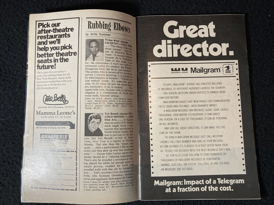 1976 Grease Playbill Royale Theatre Marcia McClain Lloyd Alann Livia ...