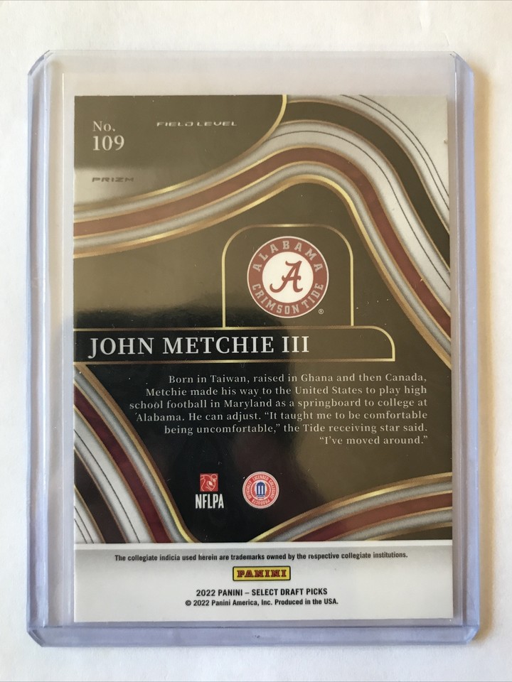 2022 Panini Select Draft Picks Football John Metchie III RC Red Lazer ...