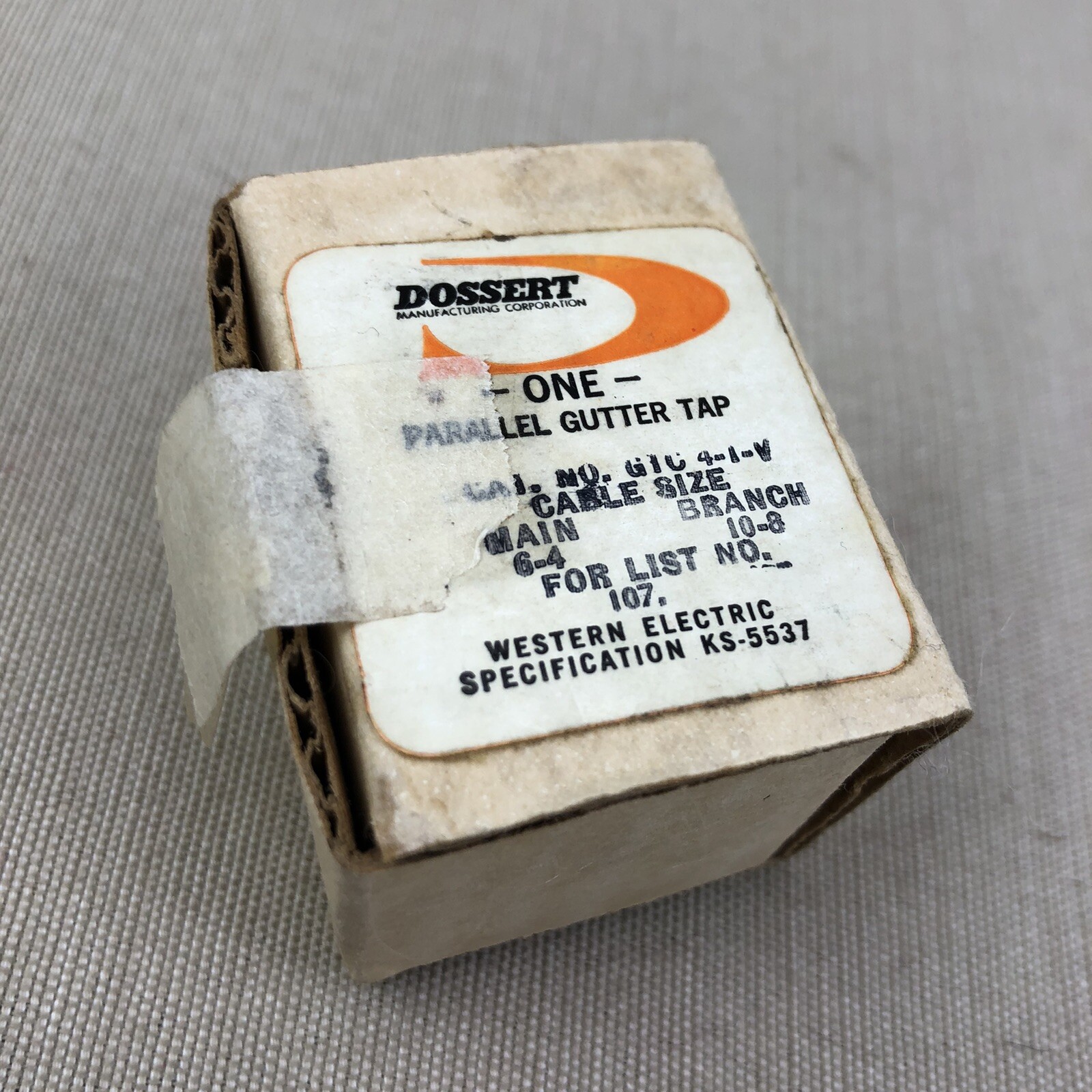 DOSSERT Vintage Parallel Gutter Tap Wire Connectors GTC 4-1-V Western ...