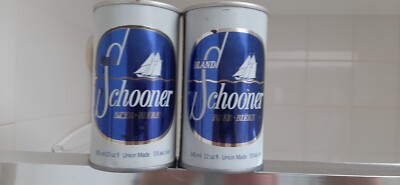 TWO DIFF. OLAND`S SCHOONER LAGER WIDE SEAM STEEL BEER CANS | eBay