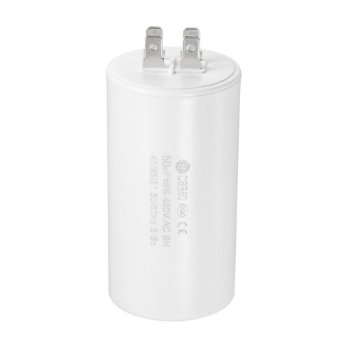 CBB60 Run Capacitor 50uF 450V AC Double Insert 94x49mm White for Pump ...