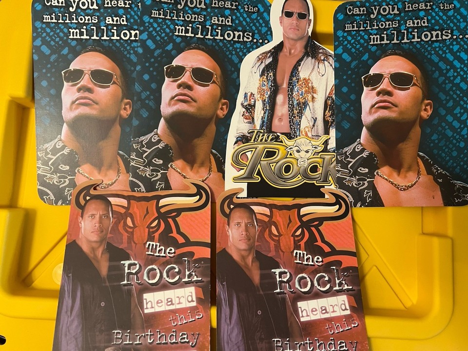 LOT 6 WWF The Rock Dwayne Johnson Birthday Greeting Card Vintage ...