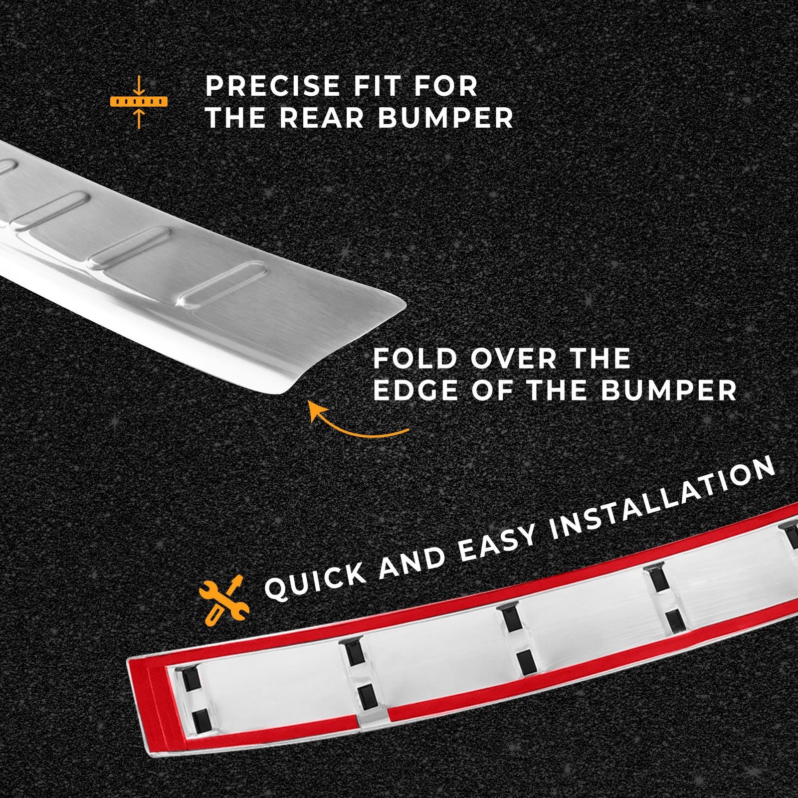 for Mercedes Vito (W639) 2003-2014 Rear bumper trim Silver Brushed ...