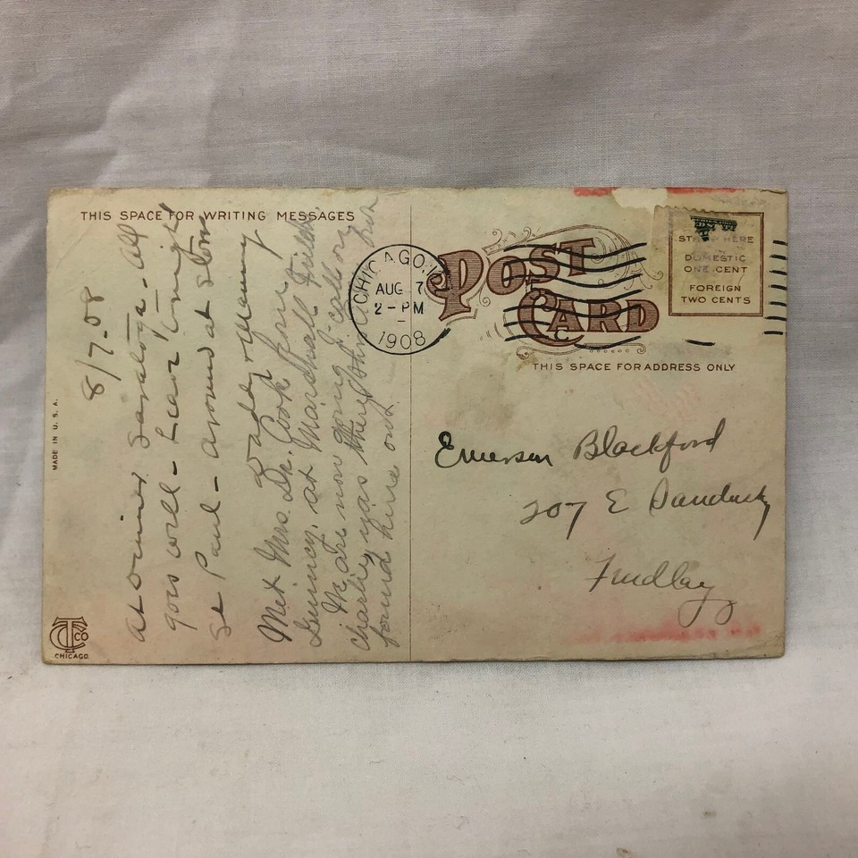 Vintage 1908 Chicago Illinois Postcard White City | eBay