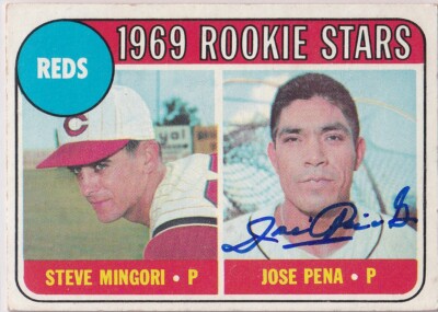 Jose Pena 1969 Topps RC Cincinnati Reds (TOUGH AUTOGRAPH) RARE SIGNED ...